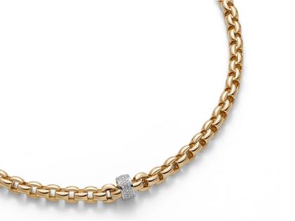 Fope FlexIt Collier breit Pave Gelbgold kaufen